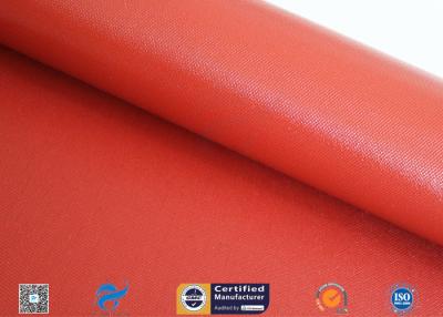 China 1mm Bright Red Silicone Coated Fiberglass Cloth For Thermal Insulation Jacket for sale