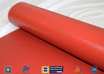 China 1150g Shiny Red Silicone Coated Fiberglass Fabric For Engine Thermal Insulation for sale
