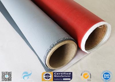China Single Side 520g Silicone Coated Fiberglass Fabric Red Fireproof Cloth 0.45mm for sale