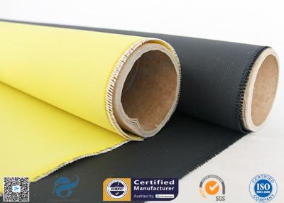 China High - Temp 260℃ Alkali Free 0.45mm Yellow Color Silicone Coated Fiberglass Fabric for sale