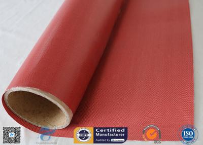 China Fire Blanket 480g 0.43mm High Strength Silicone Coated Fiberglass Fabric Red Color for sale