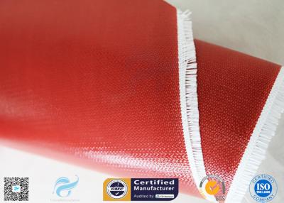 China 80g Single Side Silicone Coated Fiberglass Fabric Red Color Non - Flammable E-Glass Fiber for sale
