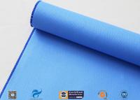 China Blue 0.5mm Rubber Silicone Coated Fiberglass Fabric For Fire Resistant Blanket for sale
