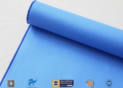 China Blue 0.5mm Rubber Silicone Coated Fiberglass Fabric For Fire Resistant Blanket for sale