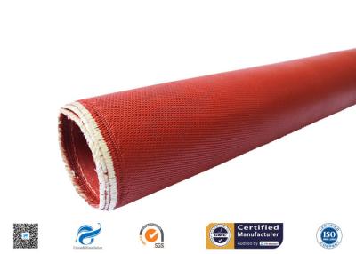 China Heat Resistant Red Silicone Coated Fiberglass Cloth Double Sides 1.3mm for sale