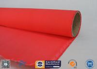 China C - glass 260℃ Fire Protection Red Color Silicone Coated Fiberglass Fabric 40/40g for sale