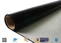 China Black Silicone Coated Fiberglass Fabric - 530g/m² Weight, 0.45mm Thickness, Heat Protection up to 550°C for sale