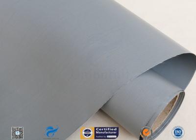 China Grey PVC Coated Fiberglasss Fabric 0.25mm 100CM Waterproof Heat Resistant for sale