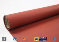 China Red Silicone Coated Fiberglass Fabric High Temperature Resistance 590g for sale