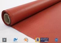 China 0.75 mm Red Silicone Coated High Silica Cloth Heat Resistant for sale