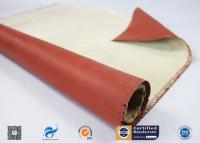 China 96% High Silica Fireproof Cloth with Red Silicone Coating - 1.3mm Thickness, 1m Width, 50m Roll Length for sale