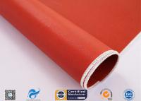 China Red Color Silicone Coated Fiberglass Fabric Heat Protection Satin Weave for sale