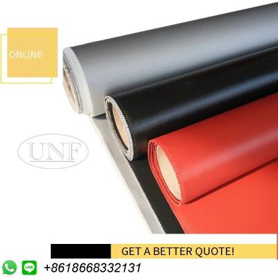 China 0.45mm Satin Weave Silicone Coated Glass Fabric 2m Width 40/40g Coating for High Temp Applications for sale