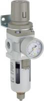 China Grey / Black Compressed Air Filter And Pressure Regulator With Steel Gauge for sale