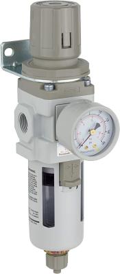 China Grey / Black Compressed Air Filter And Pressure Regulator With Steel Gauge for sale