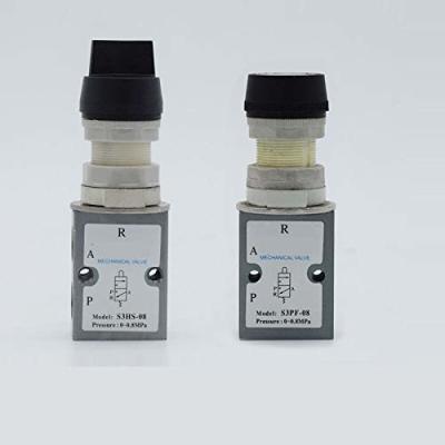 China S3PL series 2-position 3-way mechanical valve manual handle switch control electromagnetic mechanical valve for sale