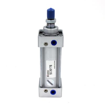 China SC Series Pneumatic Air Cylinder Silver Color With Self Lubricating Bearing for sale