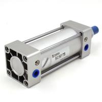 China DOPOW Silver Aluminum Air Cylinders Double Acting Standard Pneumatic Cylinder for sale