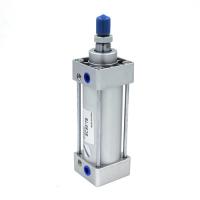 China DOPOW Silver Aluminum Air Cylinders Double Acting Standard Pneumatic Cylinder for sale