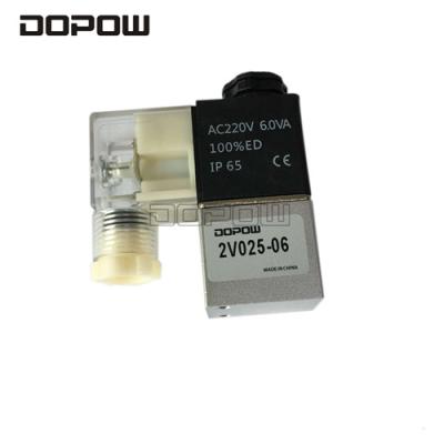 China Normally Closed Pneumatic Solenoid Valve 2 Way Straight Through 2V025-06 2 Position for sale