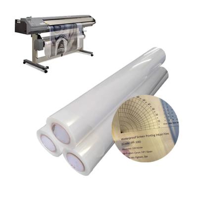 China Large Format Inkjet Pet Waterproof Milky Transparency Film For Screen Printing for sale