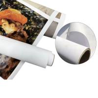 China Hot Selling Digital Printing Matte Self Adhesive Polyester Canvas Fabric Roll for sale