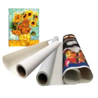 China Aqueous glossy 400gsm polycotton canvas roll for inkjet printing for sale