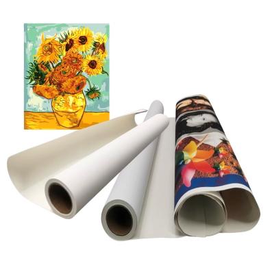 China Aqueous glossy 400gsm polycotton canvas roll for inkjet printing for sale