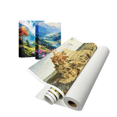 China 380gsm Eco Solvent UV Latex Inkjet Glossy Polycotton Canvas Roll for sale