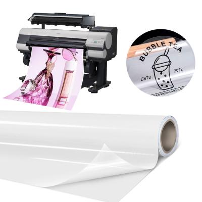China 60mic Glossy PET High Transparent Non-Waterproof Self-Adhesive Label for sale
