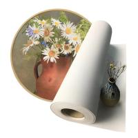 China Wide Format Inkjet Printing 360gsm Matte 100% Pure Cotton Canvas Roll For Hp Printer for sale