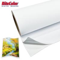 China 350gsm Matte Textured Waterproof Self-Adhesive Canvas for High-Resolution Wall Art and Interior Decoration for sale