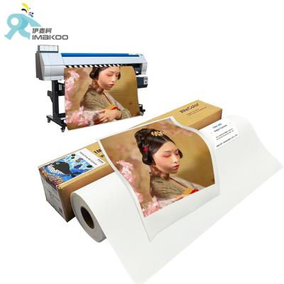 China Fine Art Inkjet Cotton Canvas 360gsm Printable Matte Natural Yellow Back for HP Latex Printer for sale