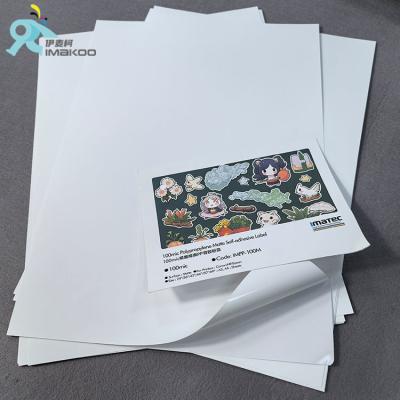China 100micron Matte White PP Sticker Paper Waterproof Self Adhesive Label Paper for Inkjet Printing for sale