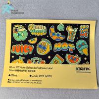 China 80mic Matte Gold PET Label Sticker Paper Inkjet Printing Waterproof Metallic Texture A4 A3 Full Sheet for sale