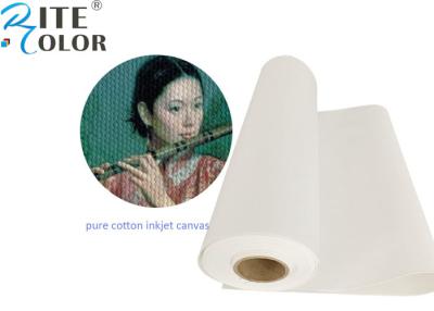 China Matte Pure Inkjet Cotton Canvas Roll For Large Format Printing 360gsm Weight for sale