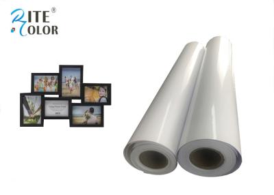 China Microporous Resin Coated Satin Inkjet Photo Paper Roll 2 Inch / 3 Inch Core for sale