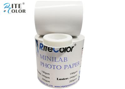 China Dry Lab Minilab RC Glossy Photo Paper Waterproof 260gsm 6 Inch X 65 M for sale