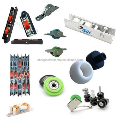 China Closet Sliding Door Roller Kit Top Bottom Track Compatible Silent Bearing Wheel Zinc Housing for sale