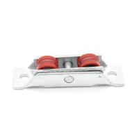 China Frame Window Door Adjustable Tandem Roller Dual U Flat Brass Nylon Wheels Replacement for sale