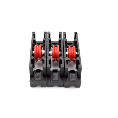 China Plastic Housing V Groove Nylon Pulley Hardware Fittings Sliding Door & Window Roller Wheel Pulley for sale