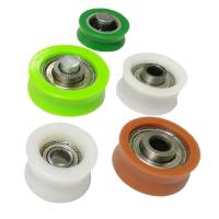 China Small V U Groove Aluminium Sliding Door Wheels plastic pulleys for sliding door and windows nylon roller for sale