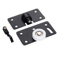 China Cabinet Wardrobe Pulleys Shift Gate Guide Rail sliding door fittings and roller for wardrobe for sale