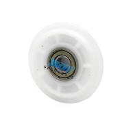 China Modern 52mm White POM Plastic Roller with 608ZZ Bearing Stainless Steel Sliding Wardrobe Door Bottom Wheels for Apartment Use for sale