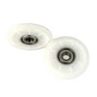 China Modern 52mm White POM Plastic Roller with 608ZZ Bearing Stainless Steel Sliding Wardrobe Door Bottom Wheels for Apartment Use for sale