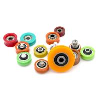 China Sliding Door and Windows Pulley Track Roller Wheel Bearing V U Groove Nylon PU Plastic Coated Guide  Wheel for sale