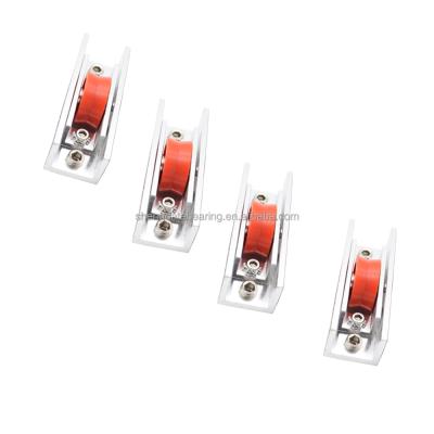 China Adjustable Sliding Window Nylon Roller Wheel with Bearings Aluminium Bracket Replacements for sale