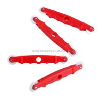 China OEM Galvanized Sliding Door Roller Modern Decorative Pulley with Low Noise 1mm Thickness for Barn Door for sale