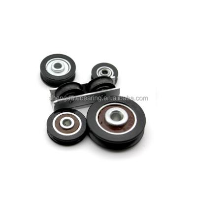 China Shape Nylon Plastic Roller Wheel Sliding Window Frame Door Track Guide Pulley for sale