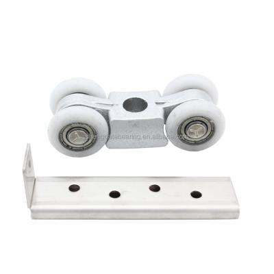 China Slide Roller Nylon with Zinc Alloy Bracket  Load Capacity 80kg Sliding Door Roller for Barn Door for sale